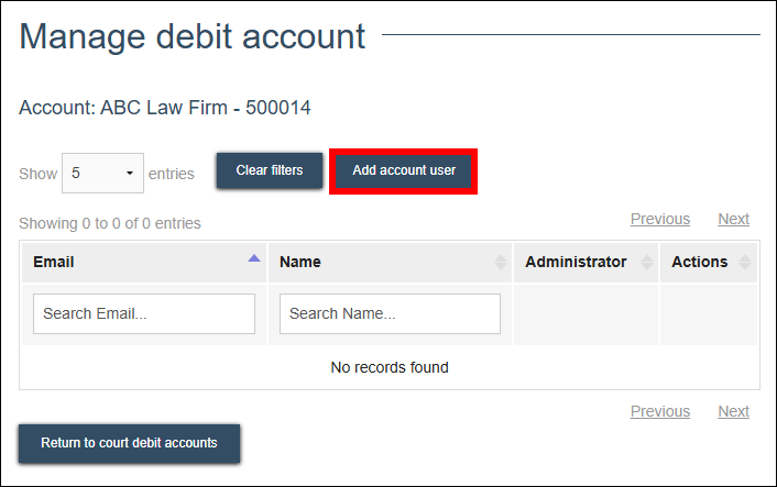 Circuit court eFiling - Creating and managing a court debit account ...